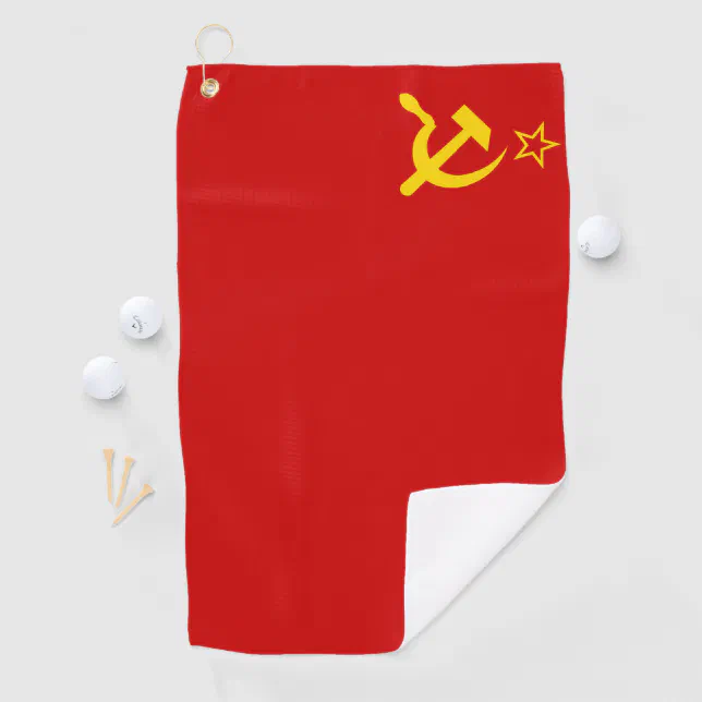 USSR Soviet Union Flag Communist Sickle and Hammer Golf Towel | Zazzle