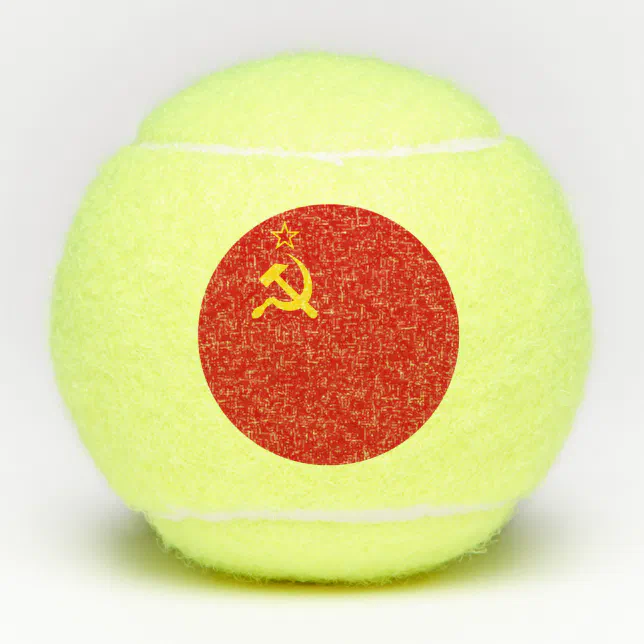 USSR Soviet Union Flag Communist Sickle and Hammer Tennis Balls | Zazzle