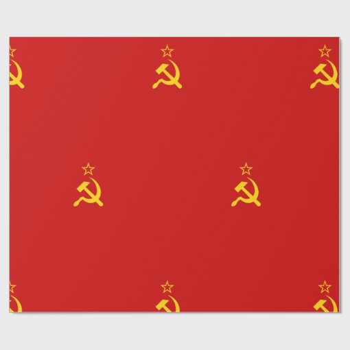USSR Soviet Union Flag Communist Sickle and Hammer Wrapping Paper | Zazzle