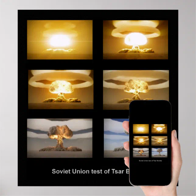 USSR Tsar Bomba nuclear test poster | Zazzle