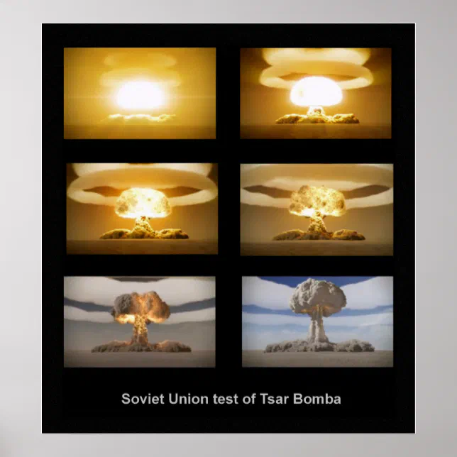 USSR Tsar Bomba nuclear test poster | Zazzle