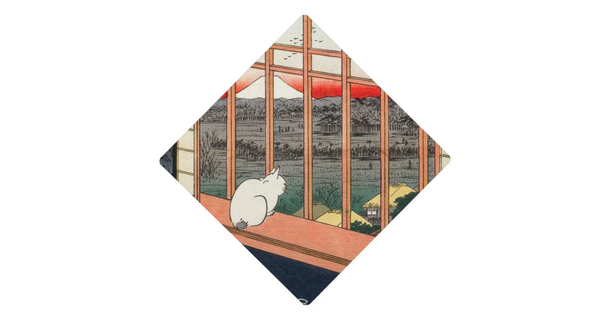 Utagawa Hiroshige - Asakusa Rice fields Graduation Cap Topper | Zazzle