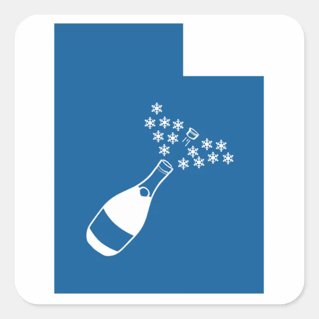 Utah Champagne Powder Square Sticker | Zazzle