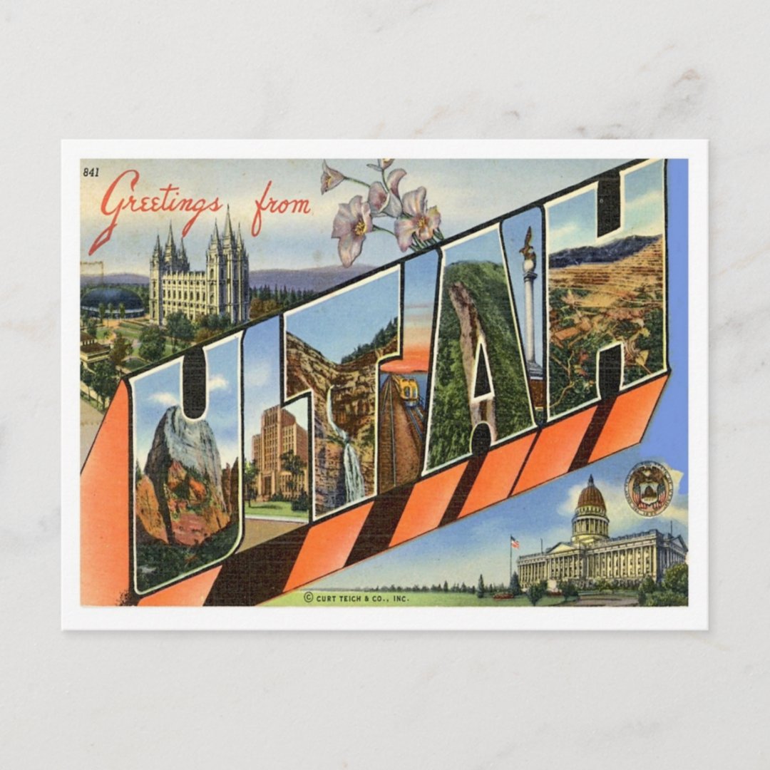 Utah Greetings From US States Postcard | Zazzle