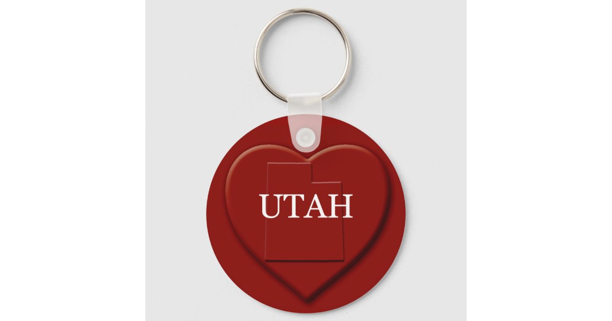 Utah Heart Map Keychain | Zazzle
