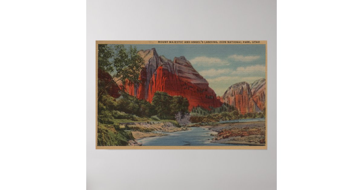 Utah - Mount Majestic & Angel's Landing Poster | Zazzle