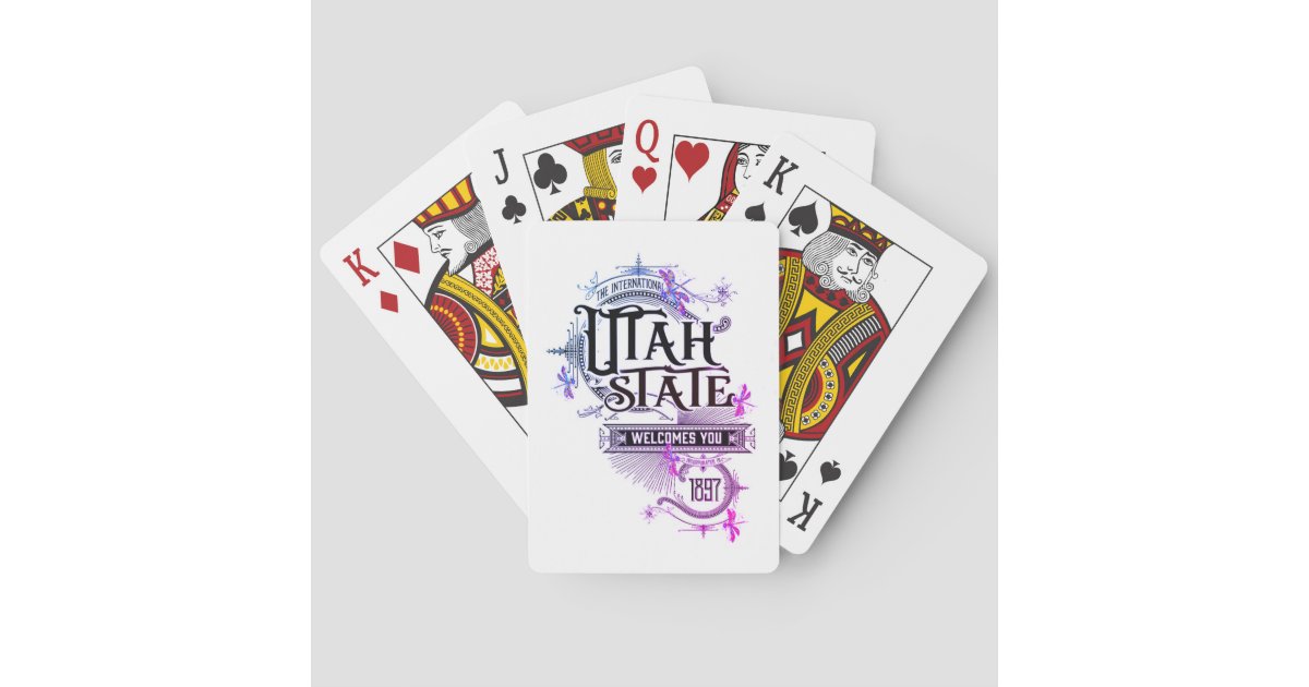 Utah Playing Cards Vintage Illustration | Zazzle