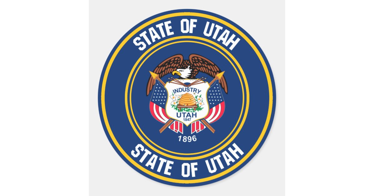 Utah Round Emblem Classic Round Sticker | Zazzle