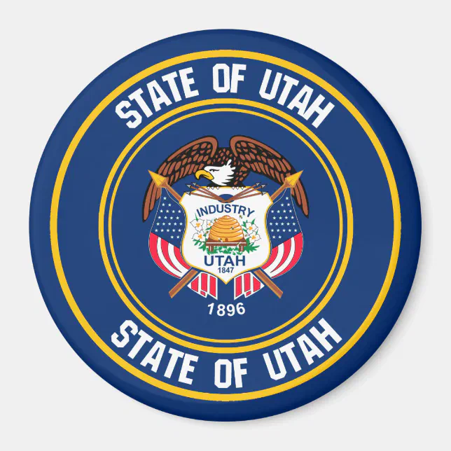 Utah Round Emblem Magnet | Zazzle