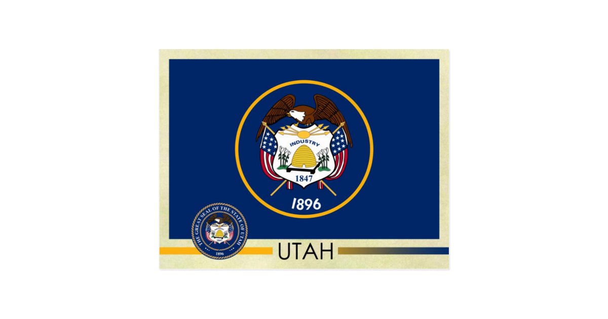 Utah State Flag and Seal Postcard | Zazzle.com