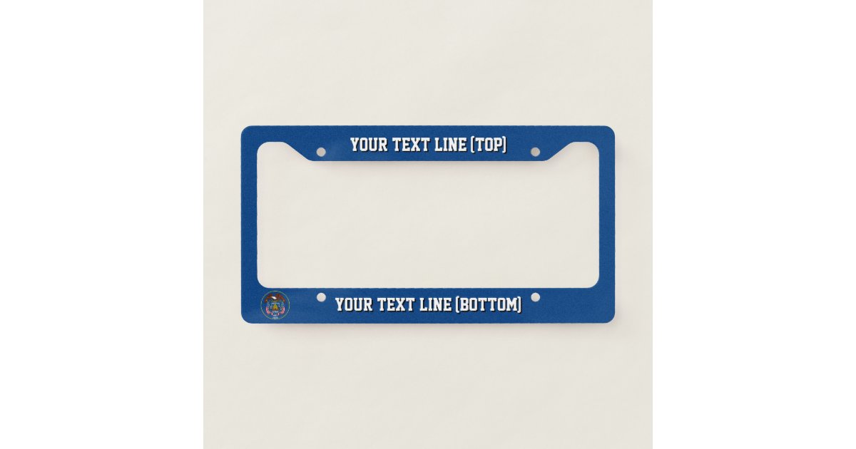 Utah State Flag Design on a Personalized License Plate Frame | Zazzle