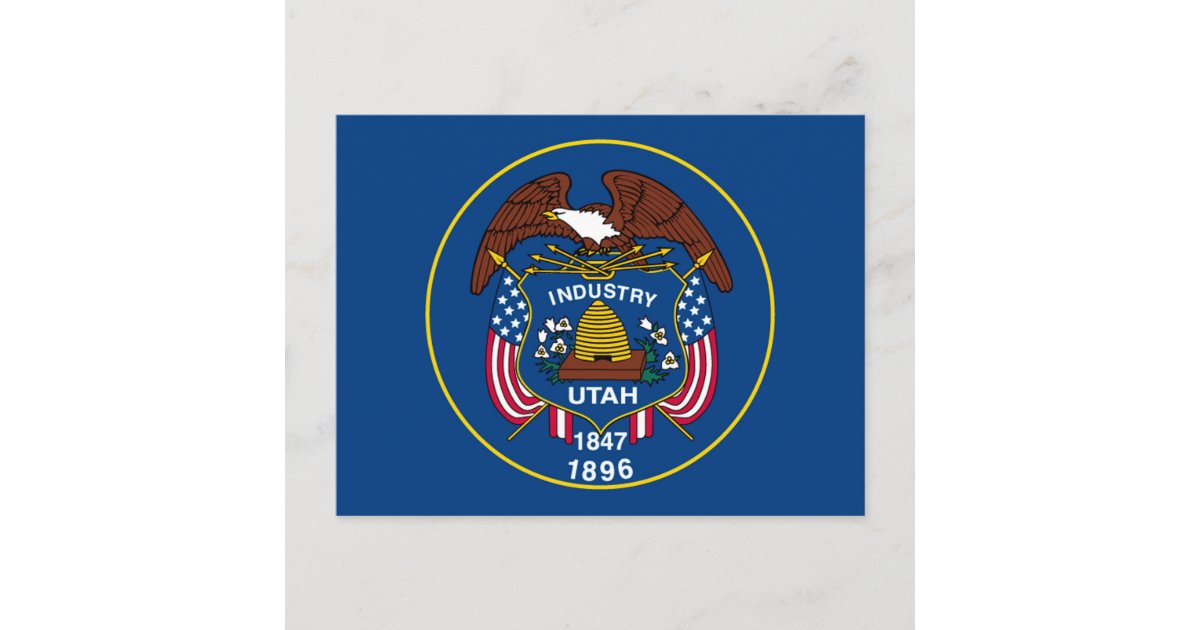 Utah State Flag Design Postcard | Zazzle