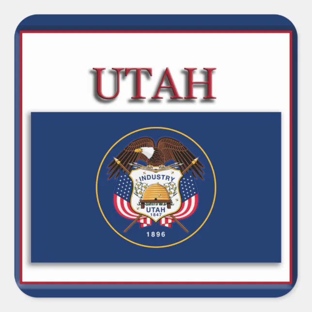 Utah State Flag Design Sticker | Zazzle