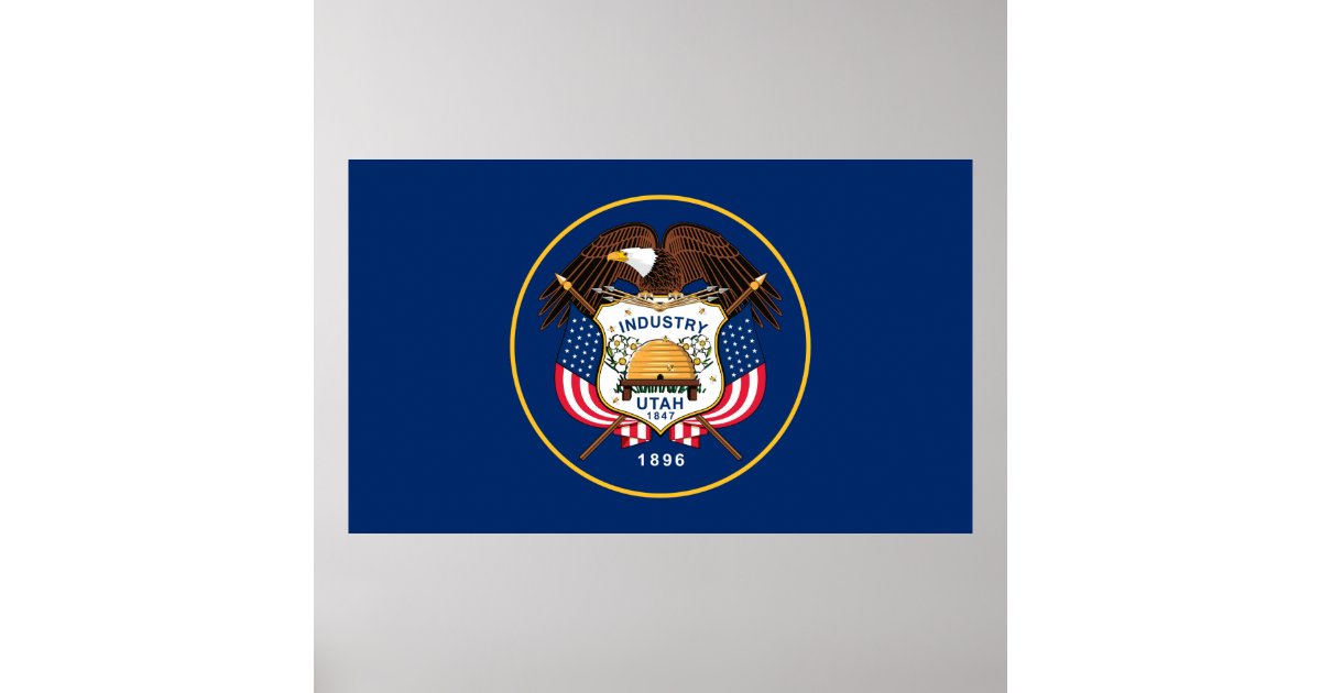 Utah state flag poster | Zazzle