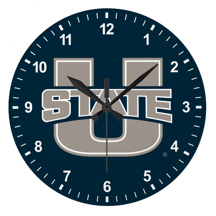 Utah State University Logo Large Clock | Zazzle.com