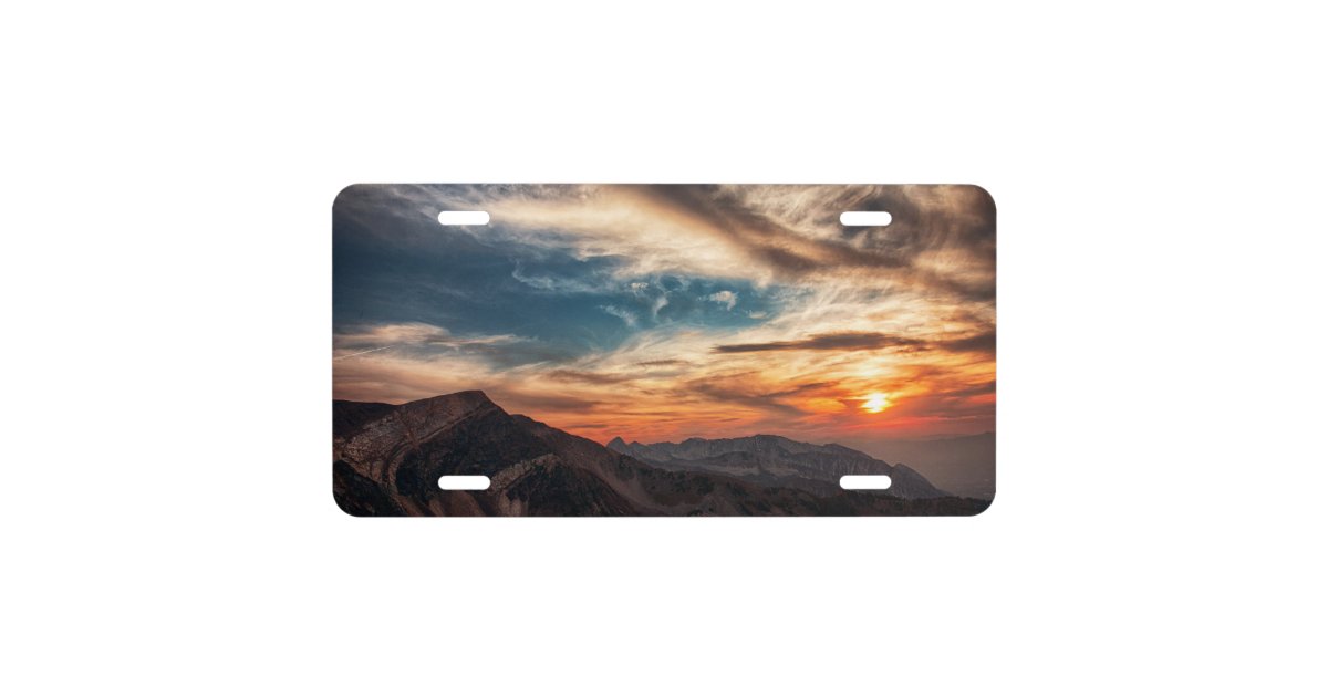 Utah Sunset License Plate | Zazzle