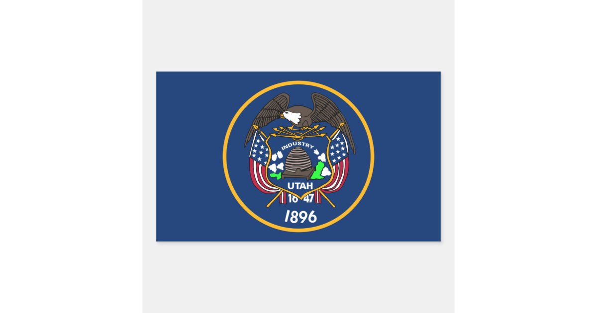 Utah: The Beehive State US Flag, Industry Rectangular Sticker | Zazzle