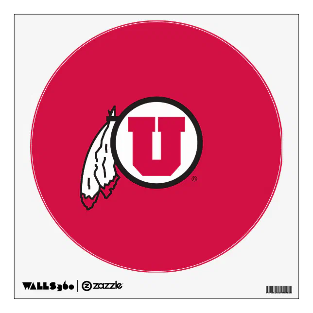 Utah U Circle and Feathers Wall Sticker | Zazzle