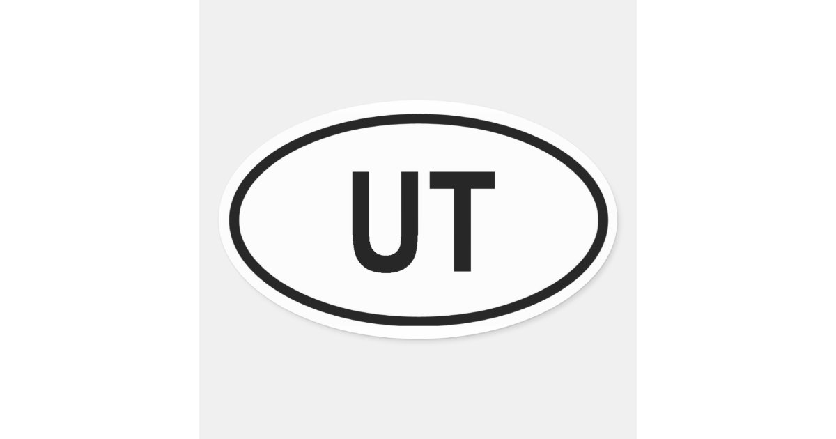 Utah "UT" Oval Sticker | Zazzle