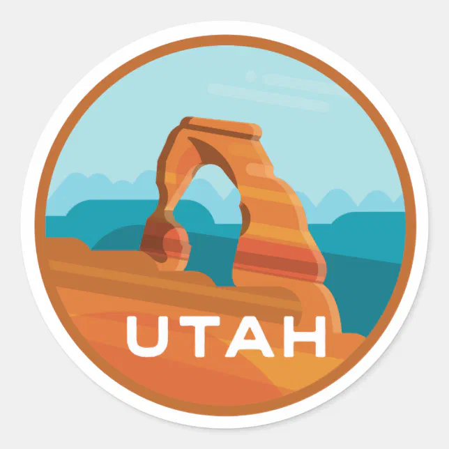 Utah's Delicate Arch Classic Round Sticker | Zazzle