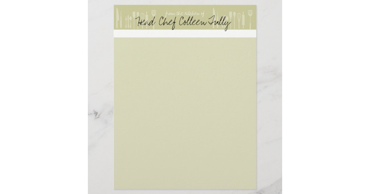 Utensil Culinary Chef Letterhead | Zazzle