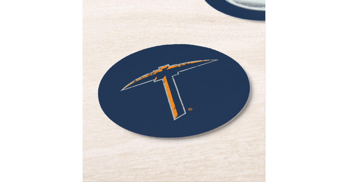 UTEP Pickaxe Round Paper Coaster | Zazzle