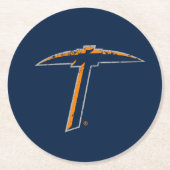 UTEP Pickaxe Round Paper Coaster | Zazzle