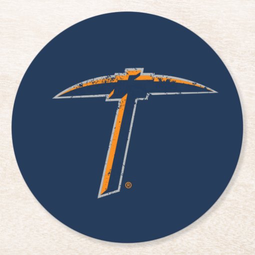 UTEP Pickaxe Round Paper Coaster | Zazzle