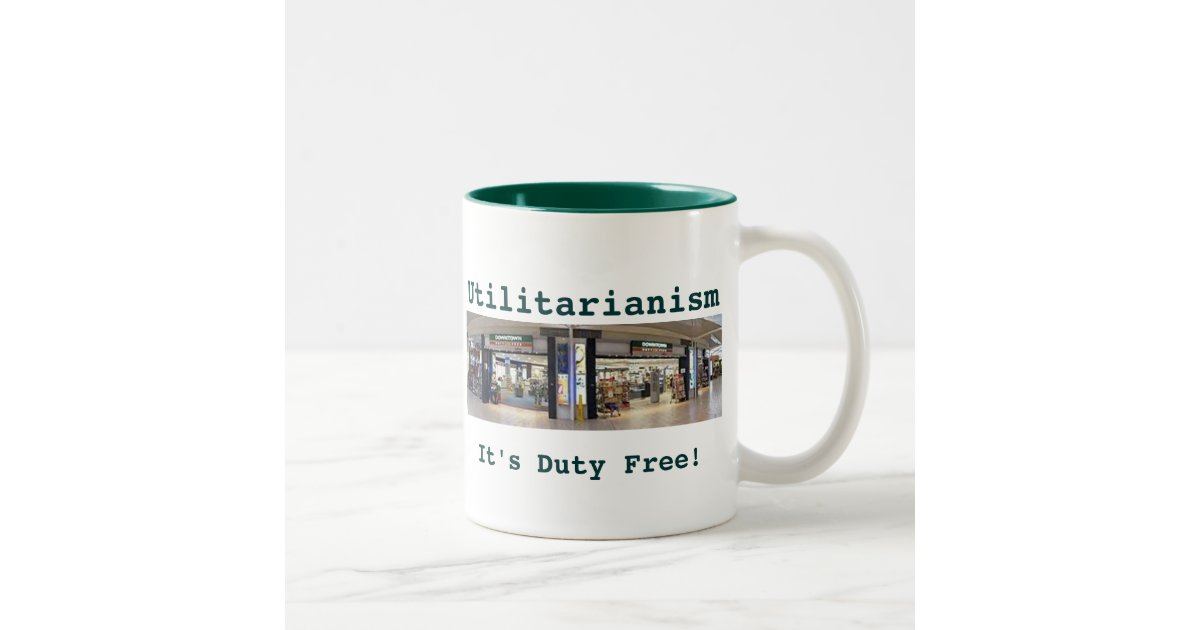 Utilitarianism green 2-tone mug (left-hand) | Zazzle