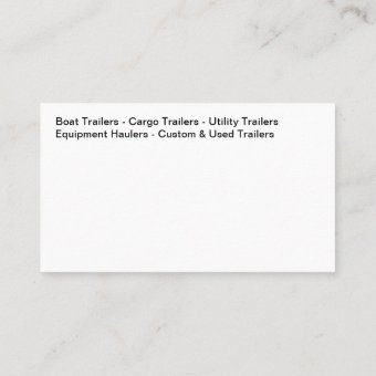 Utility Trailers And Hitch Supplies Business Card | Zazzle