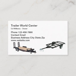 Utility Trailers And Hitch Supplies Business Card | Zazzle