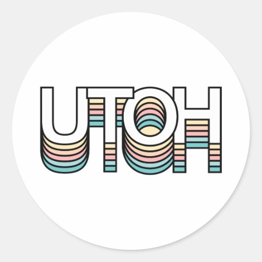 UTOH Pastel Retro Aesthetic Modern Mood Typography Classic Round Sticker | Zazzle