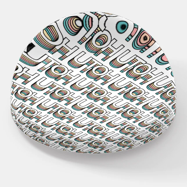 UTOH Pastel Retro Aesthetic Modern Mood Typography Paperweight | Zazzle