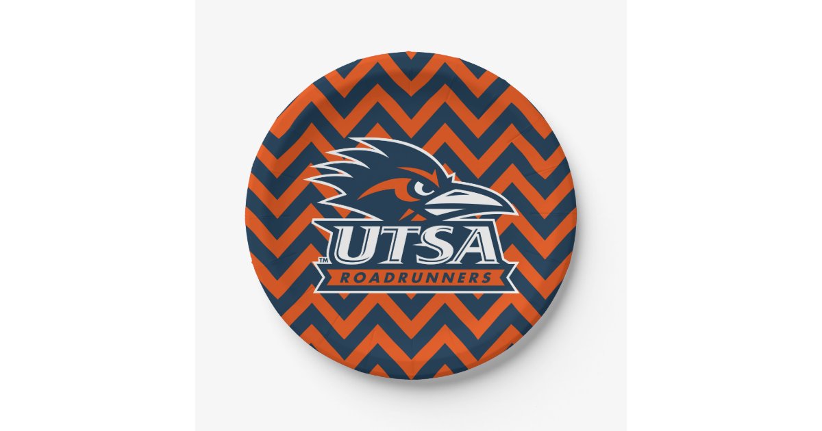 UTSA Chevron Pattern Paper Plates | Zazzle