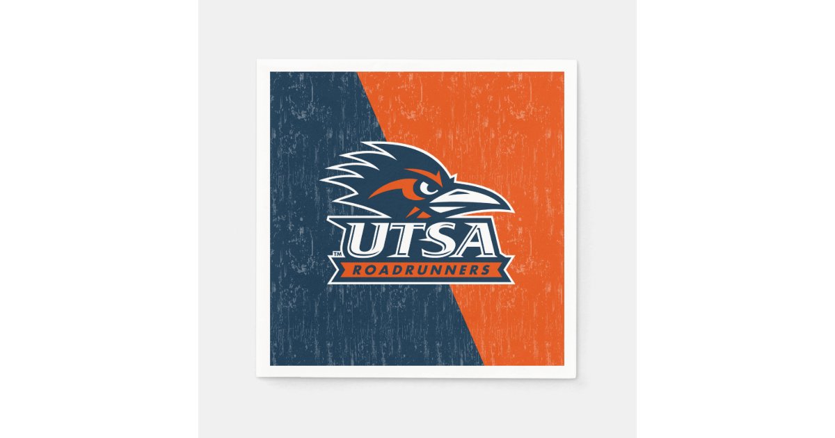 UTSA Logo Color Block Distressed Napkins | Zazzle