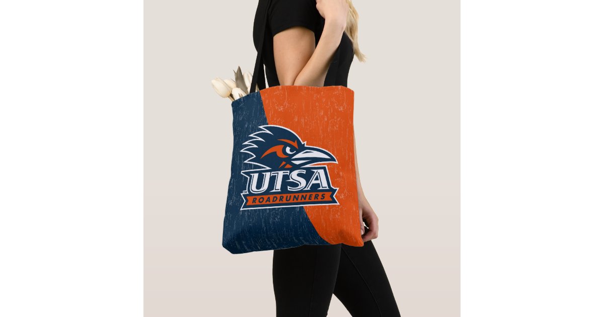 UTSA Logo Color Block Distressed Tote Bag | Zazzle