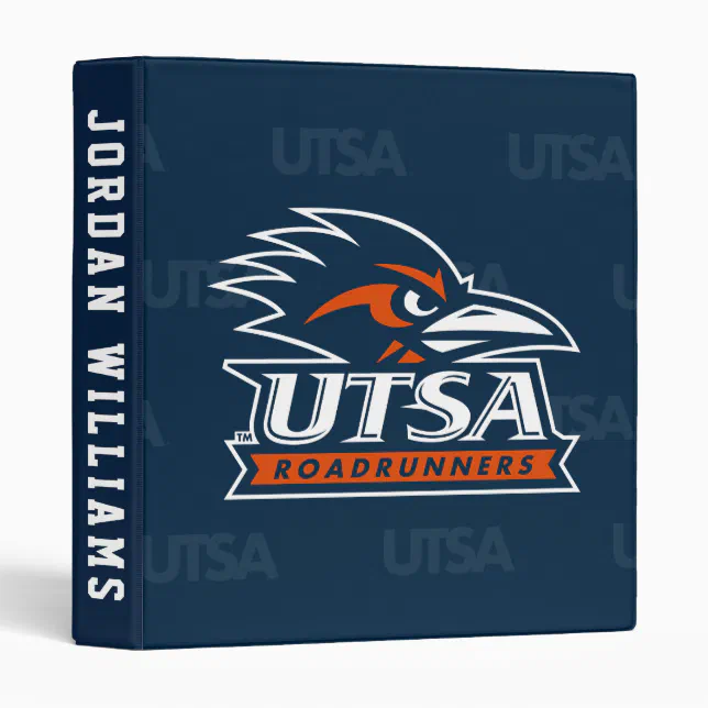 UTSA Logo University Watermark 3 Ring Binder | Zazzle