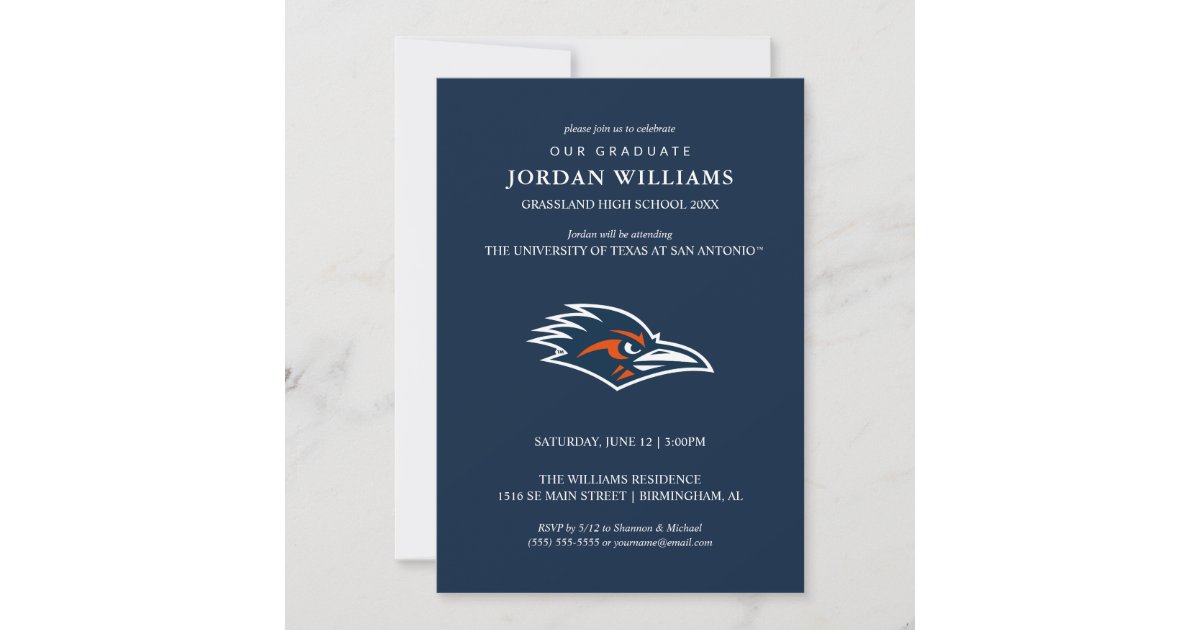 UTSA Roadrunners Logo Graduation Announcement | Zazzle