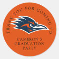 UTSA Roadrunners Logo Graduation Classic Round Sticker | Zazzle