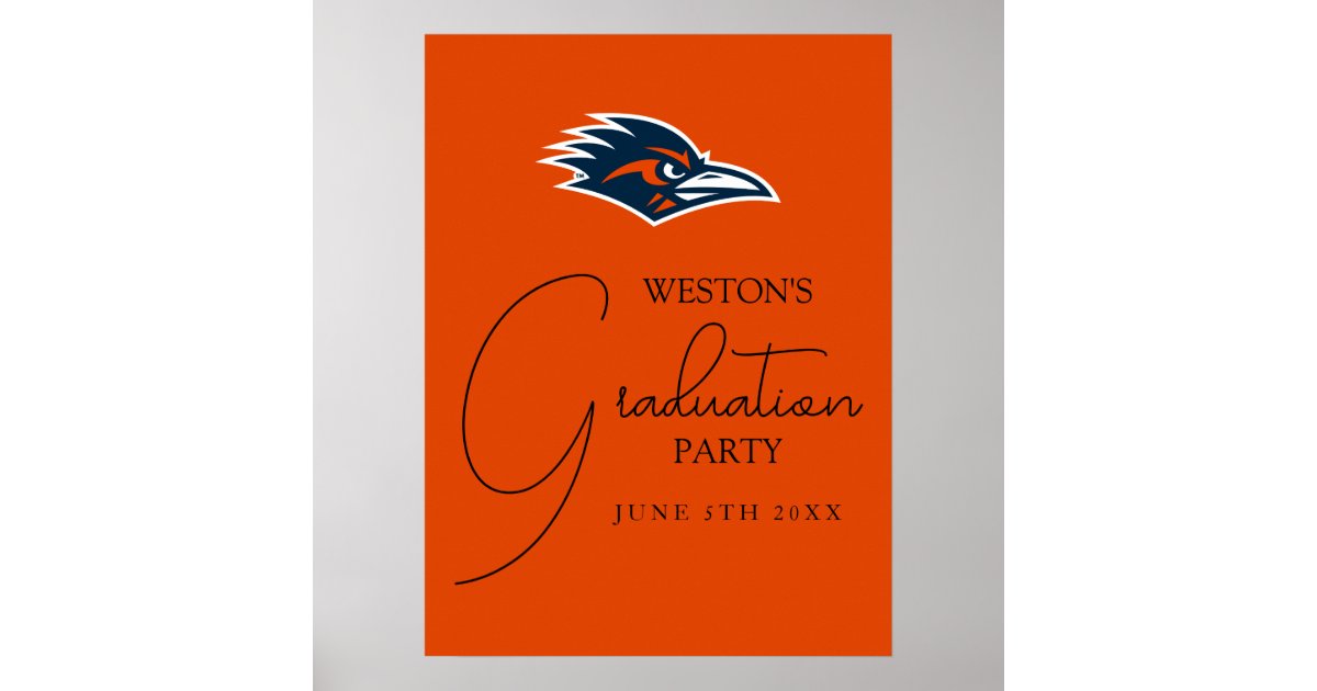 UTSA Roadrunners Logo Graduation Poster | Zazzle
