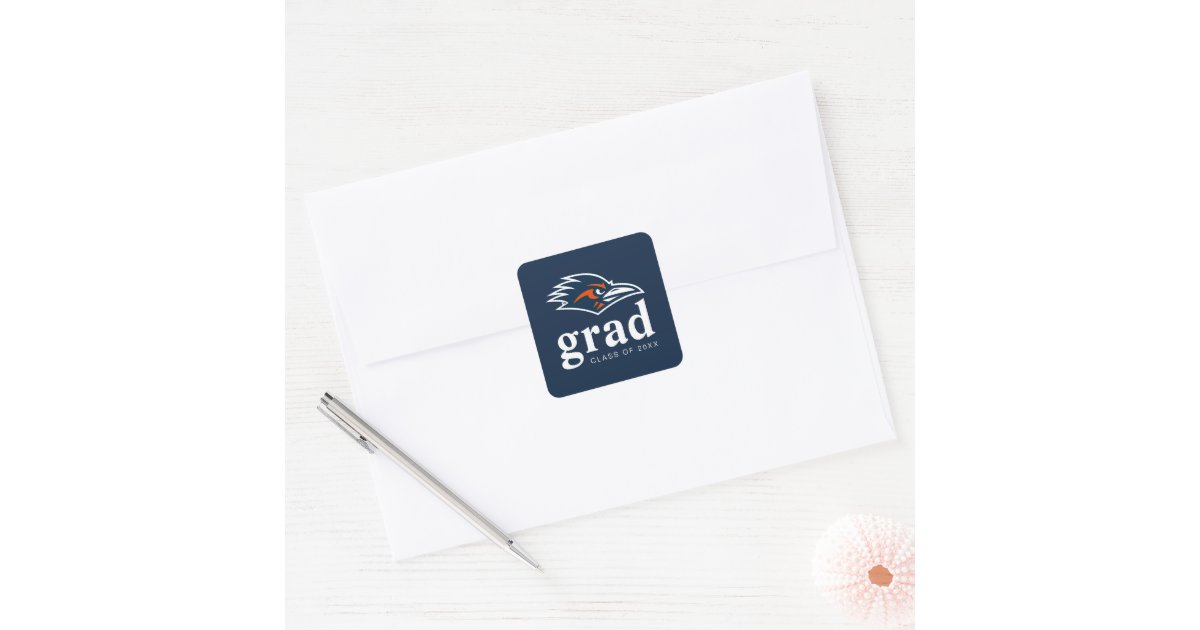 UTSA Roadrunners Logo Graduation Square Sticker | Zazzle