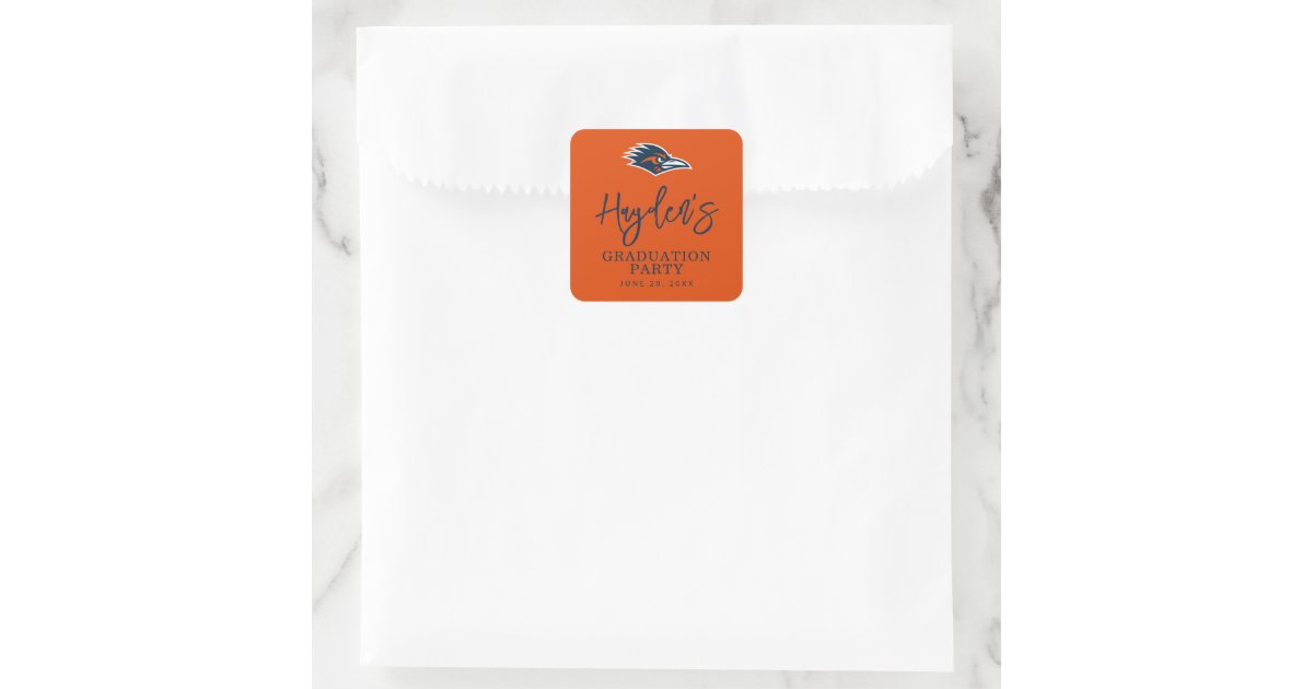 UTSA Roadrunners Logo Graduation Square Sticker | Zazzle