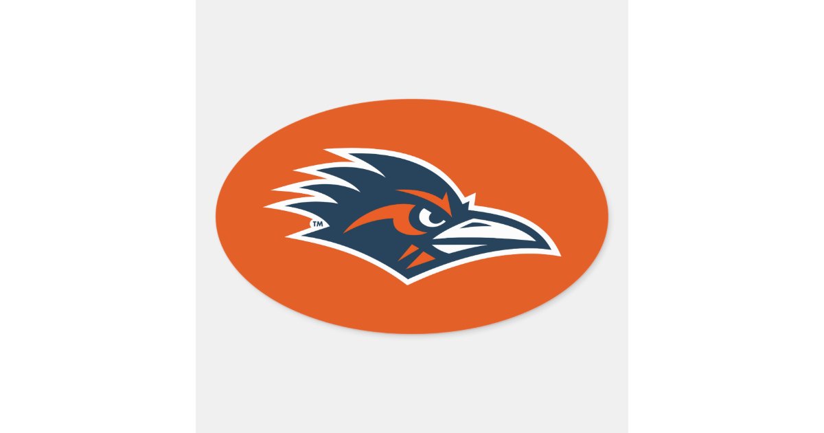 UTSA Roadrunners Logo Oval Sticker | Zazzle
