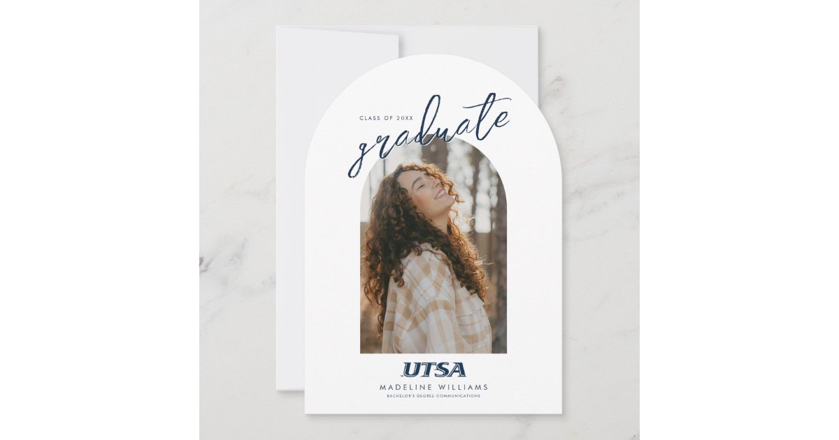 UTSA Wordmark Logo Graduation Invitation | Zazzle