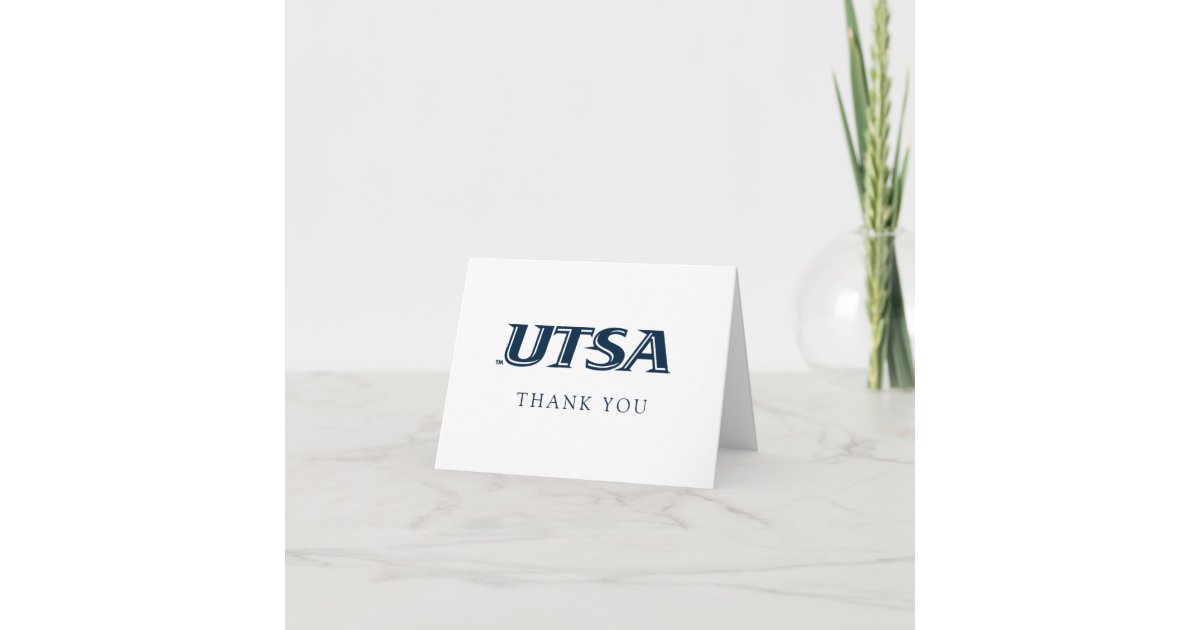 UTSA Wordmark Logo Graduation Thank You Card | Zazzle