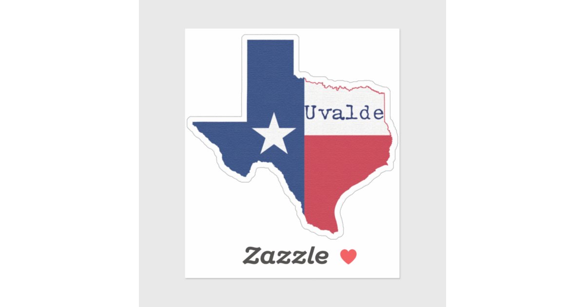 Uvalde Texas Flag Sticker | Zazzle