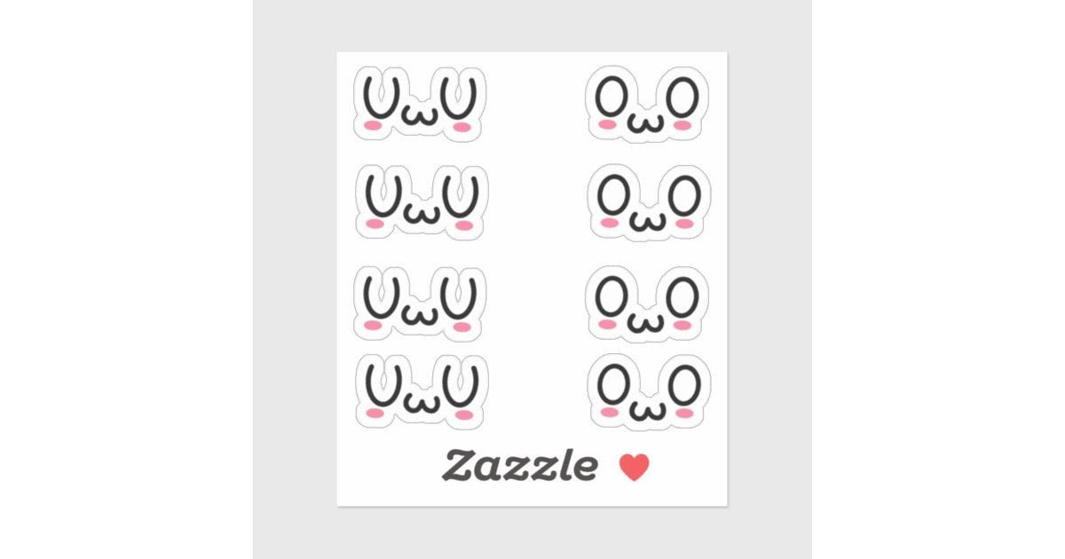 Uwu and Owo Custom-Cut Vinyl Sticker | Zazzle