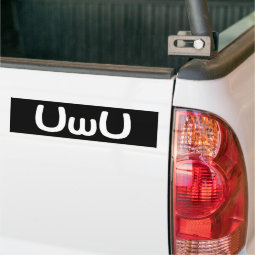 UwU Happy Anime Face Emoticon Bumper Sticker | Zazzle