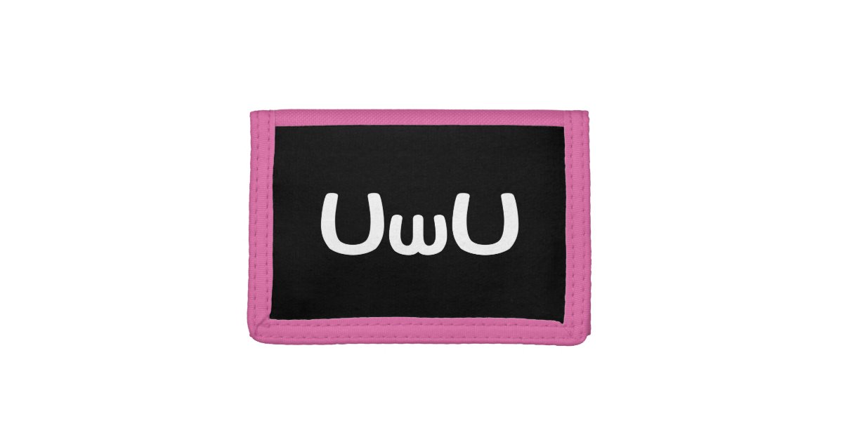 UwU Happy Anime Face Emoticon Trifold Wallet | Zazzle