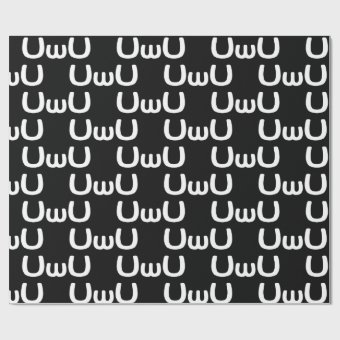 UwU Happy Anime Face Emoticon Wrapping Paper | Zazzle